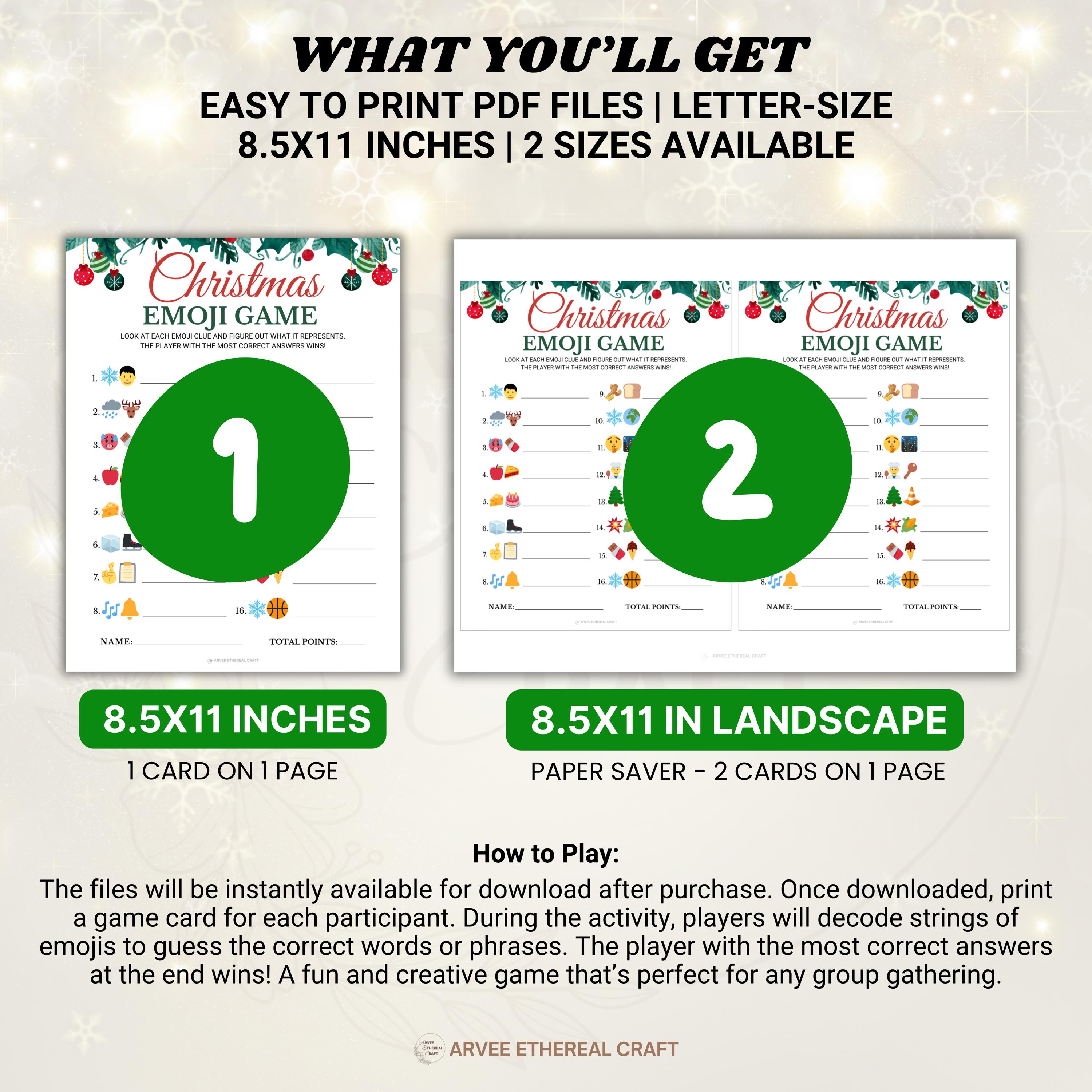 Printable Christmas Emoji Game, Emoji Quiz, Emoji Guessing Game, Guess ...