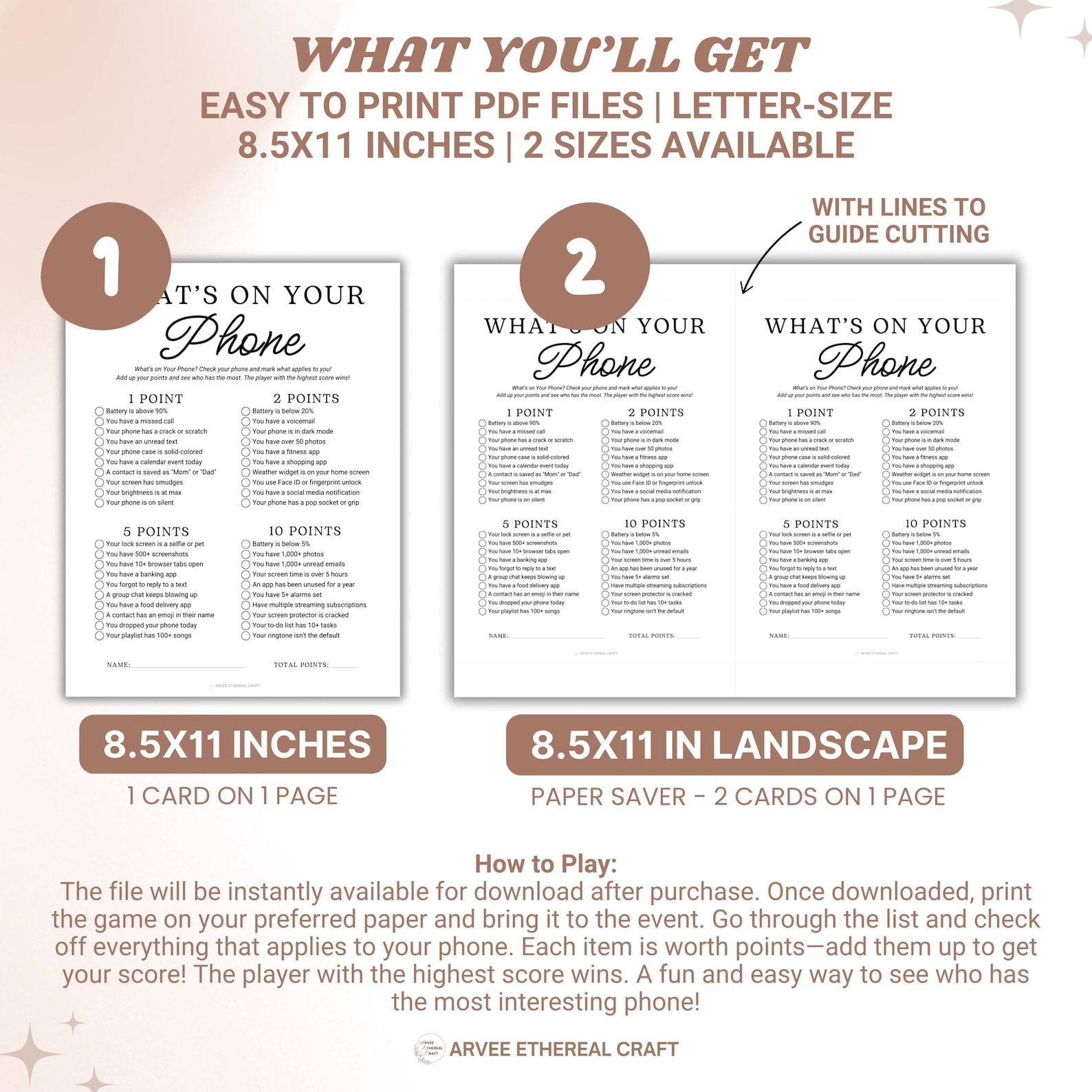 What’s on Your Phone Game, Printable Cell Phone Game, Family Reunion ...