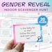 Printable Gender Reveal Scavenger Hunt Clues, Gender Reveal Ideas ...