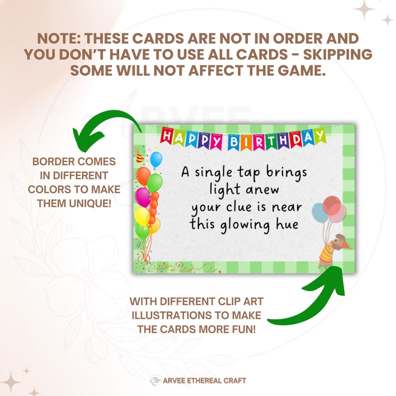 Birthday Scavenger Hunt for Kids, Indoor Treasure Hunt Clues Teens ...