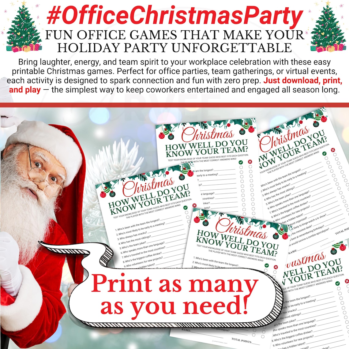 Office Team Building Games, Printable How Well Do You Know Your Team ...