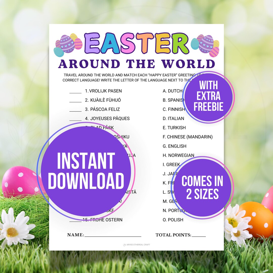 Printable Easter Around the World Game, Easter Greetings, Easter in ...