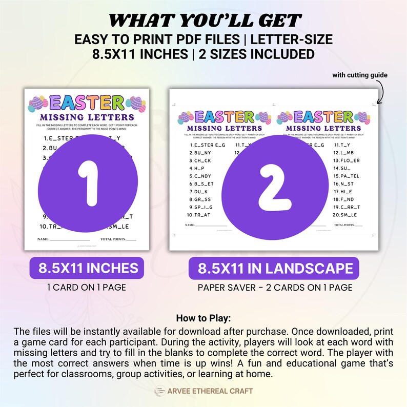 Easter Missing Letters Game, Printable Fill in the Blanks Game ...