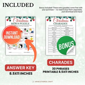 Christmas Rebus Game, Printable Rebus Puzzles, Picture Puzzle Quiz ...