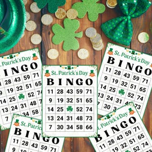 Bingo Cards Game St. Patrick's Day, Family Reunion Games, Printable ...
