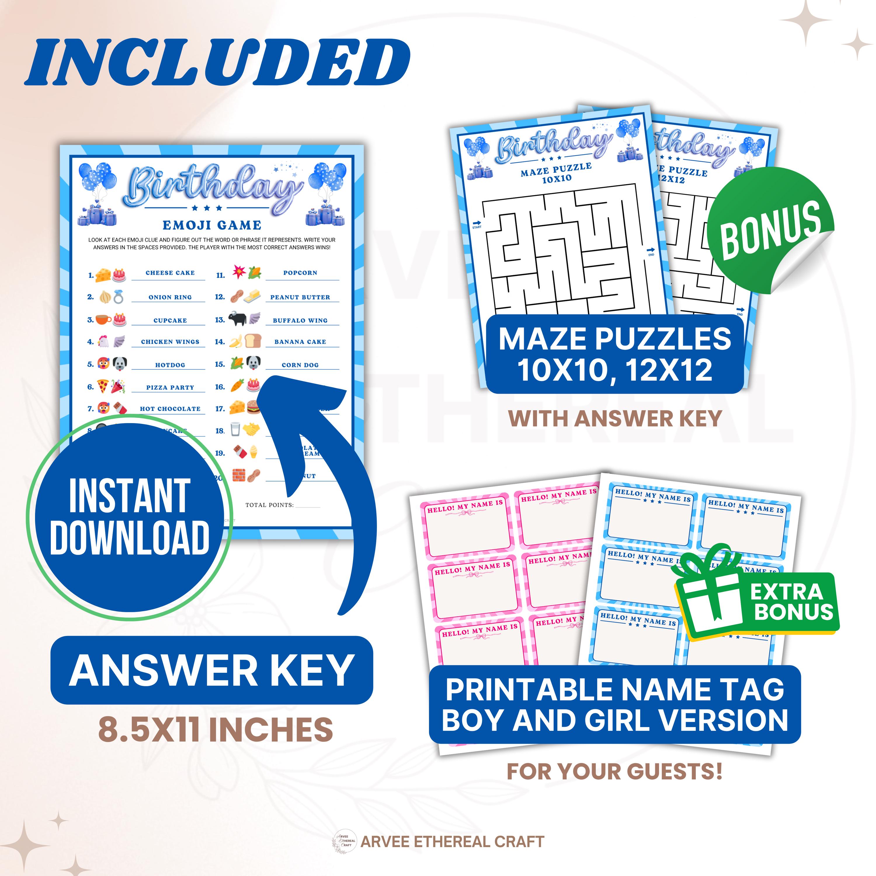 Emoji Game, Printable Emoji Quiz, Emoji Guessing Game, Guess the Emoji ...