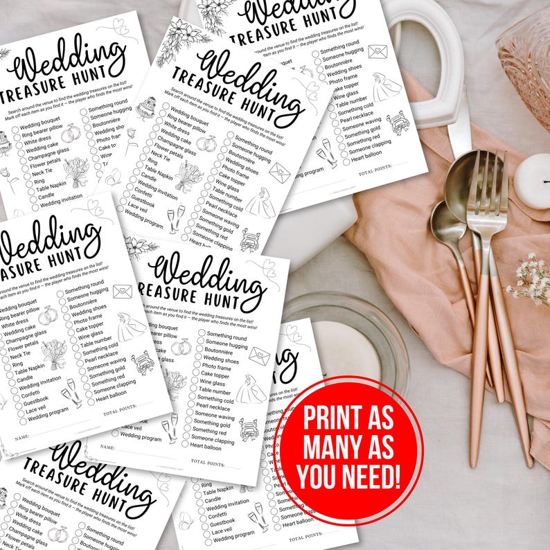 Wedding Treasure Hunt, Wedding Scavenger Hunt, Wedding Activities, Kids ...
