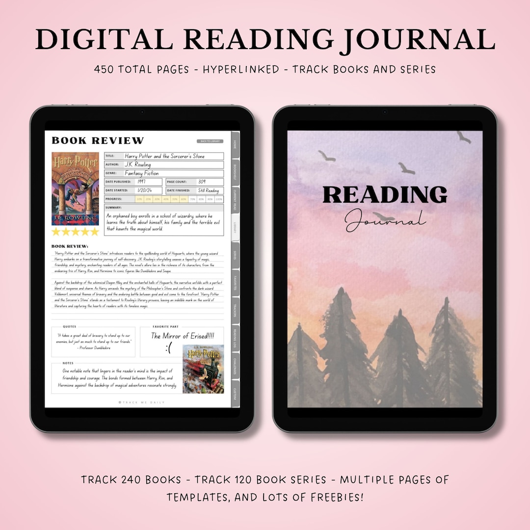 Digital Reading Journal, Reading Tracker Goodnotes Planner, Book Review ...