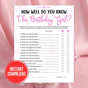 How Well Do You Know the Birthday Girl, Who Knows the Birthday Girl ...
