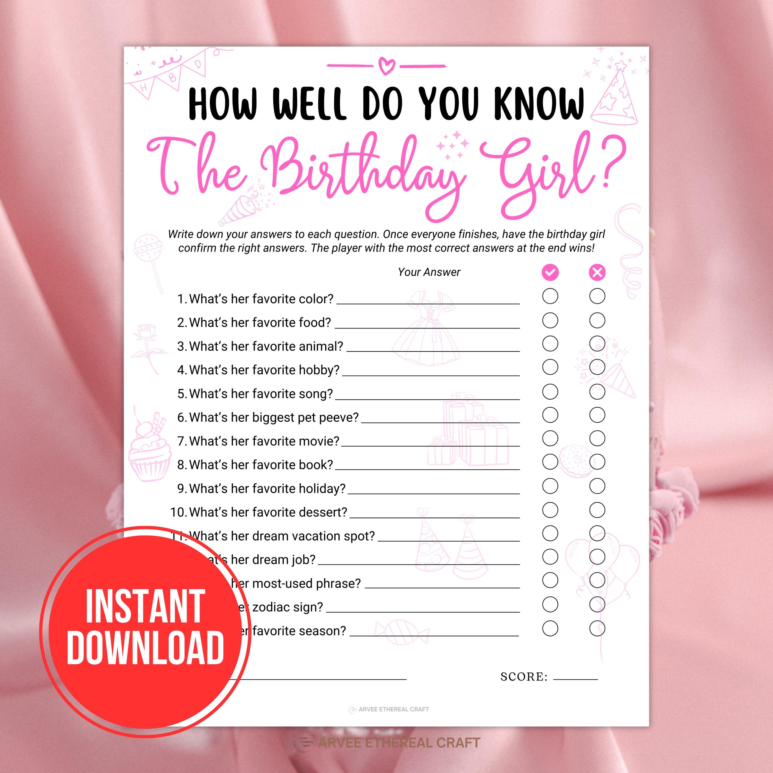 How Well Do You Know the Birthday Girl, Who Knows the Birthday Girl ...