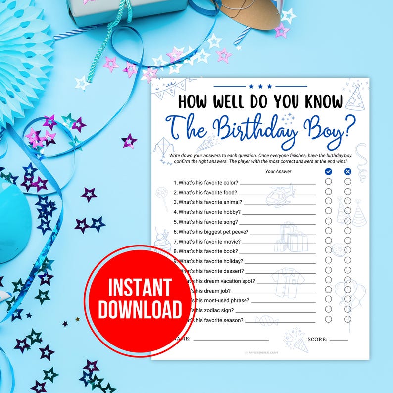 How Well Do You Know the Birthday Boy Game, Who Knows the Birthday Boy ...