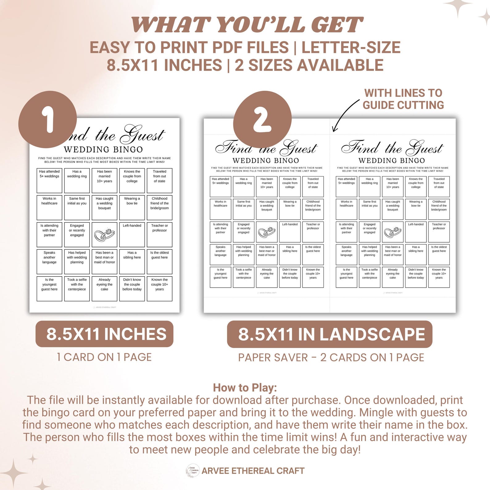 Wedding Find the Guest Bingo, Wedding Activities, Table Printable ...