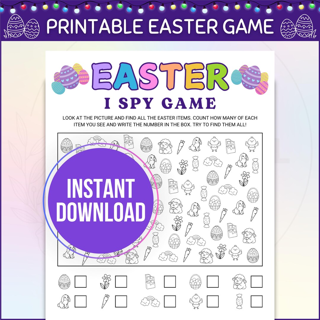 Easter I Spy Game, Printable I Spy Game, Picture Puzzles, Toddler ...