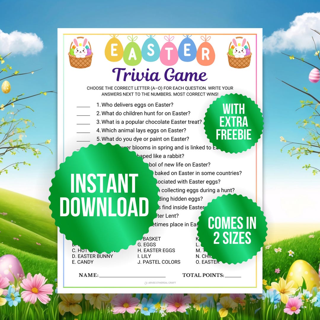 Printable Trivia Game, Easter Trivia Quiz, Fun Facts, Fact or Fiction ...