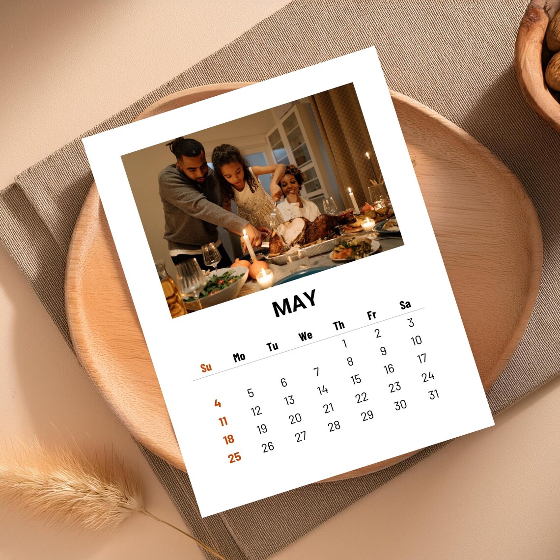 Photo Calendar Template, Custom Desk and Wall Calendar, 2025 ...
