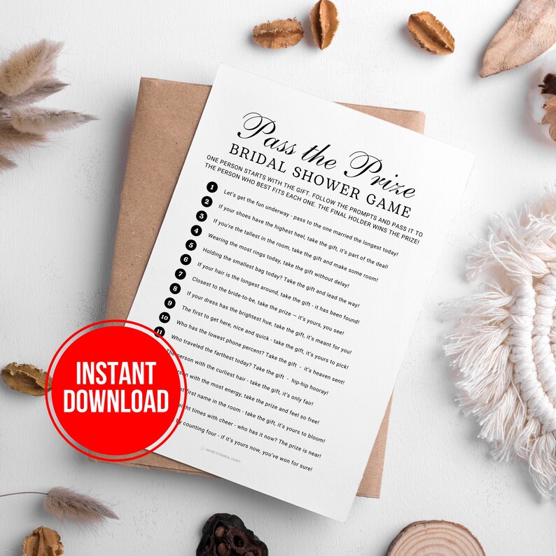 Pass the Prize Bridal Shower Games, Pass the Parcel, Pass the Gift ...