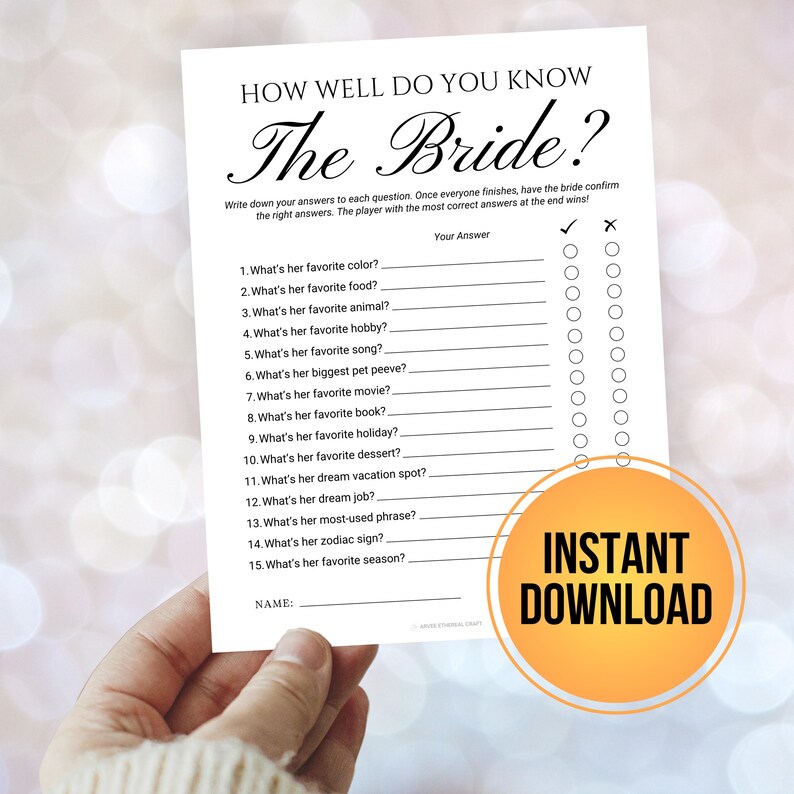 How Well Do You Know the Bride Game, Who Knows the Bride Best ...