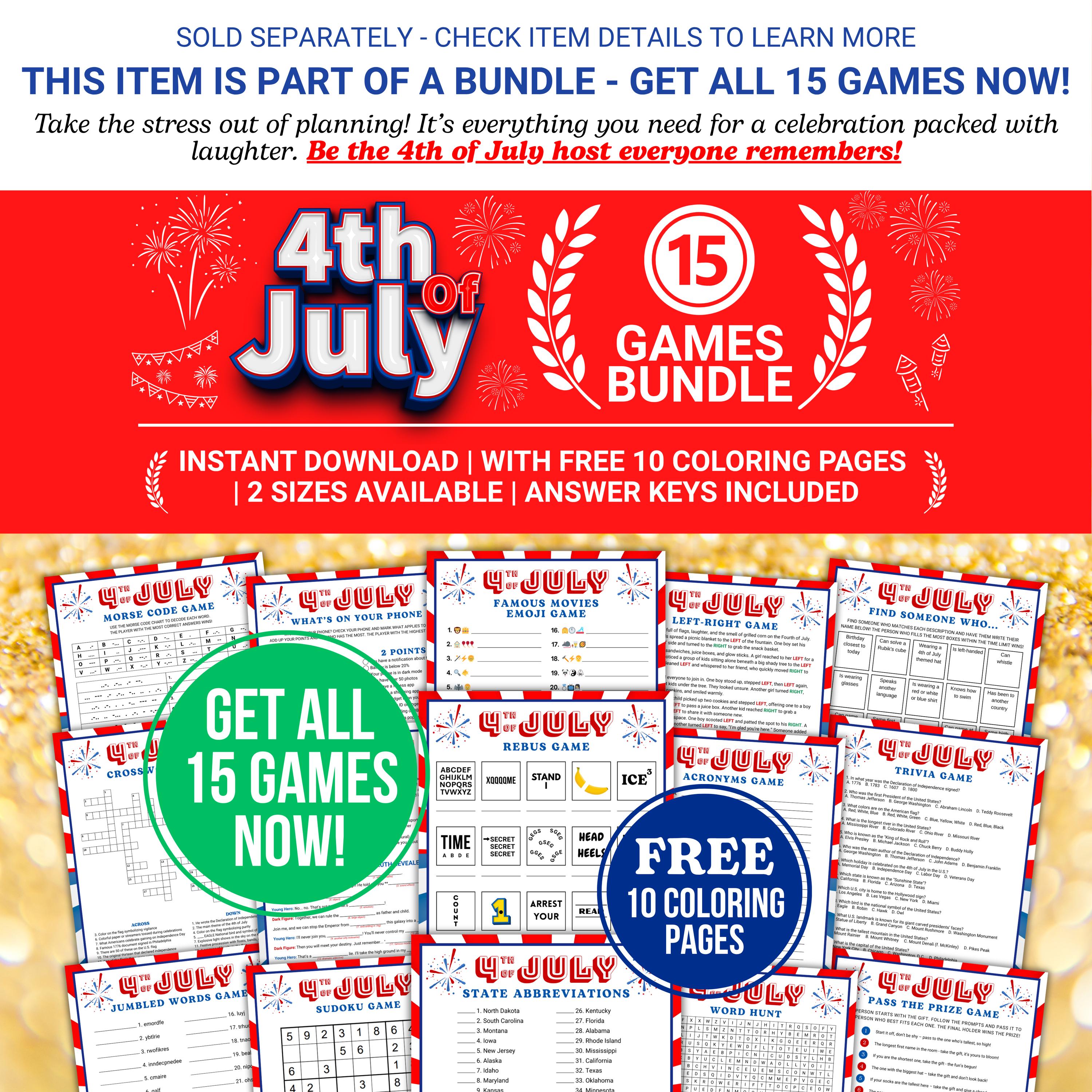 4th of July Scrambled Words Game, Printable Jumbled Words Game, Word ...
