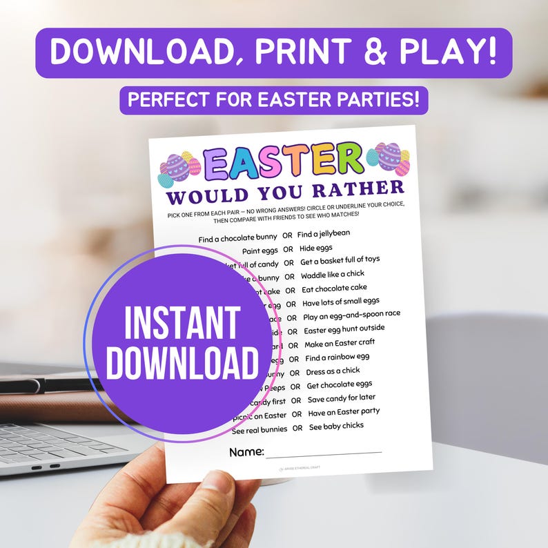 Easter Would You Rather Game, Printable This or That Game, Getting to ...