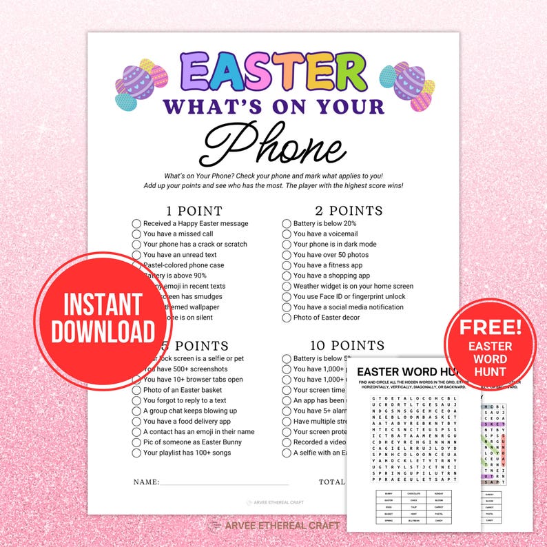 Easter What’s on Your Phone Game, Easter Activity, Printable Family ...