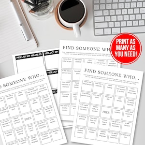 Mingle Bingo, Human Bingo, Find Someone Who Bingo, Find the Guest Bingo ...