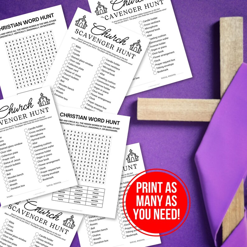 Church Scavenger Hunt, Bible Scavenger Hunt, Church Treasure Hunt ...