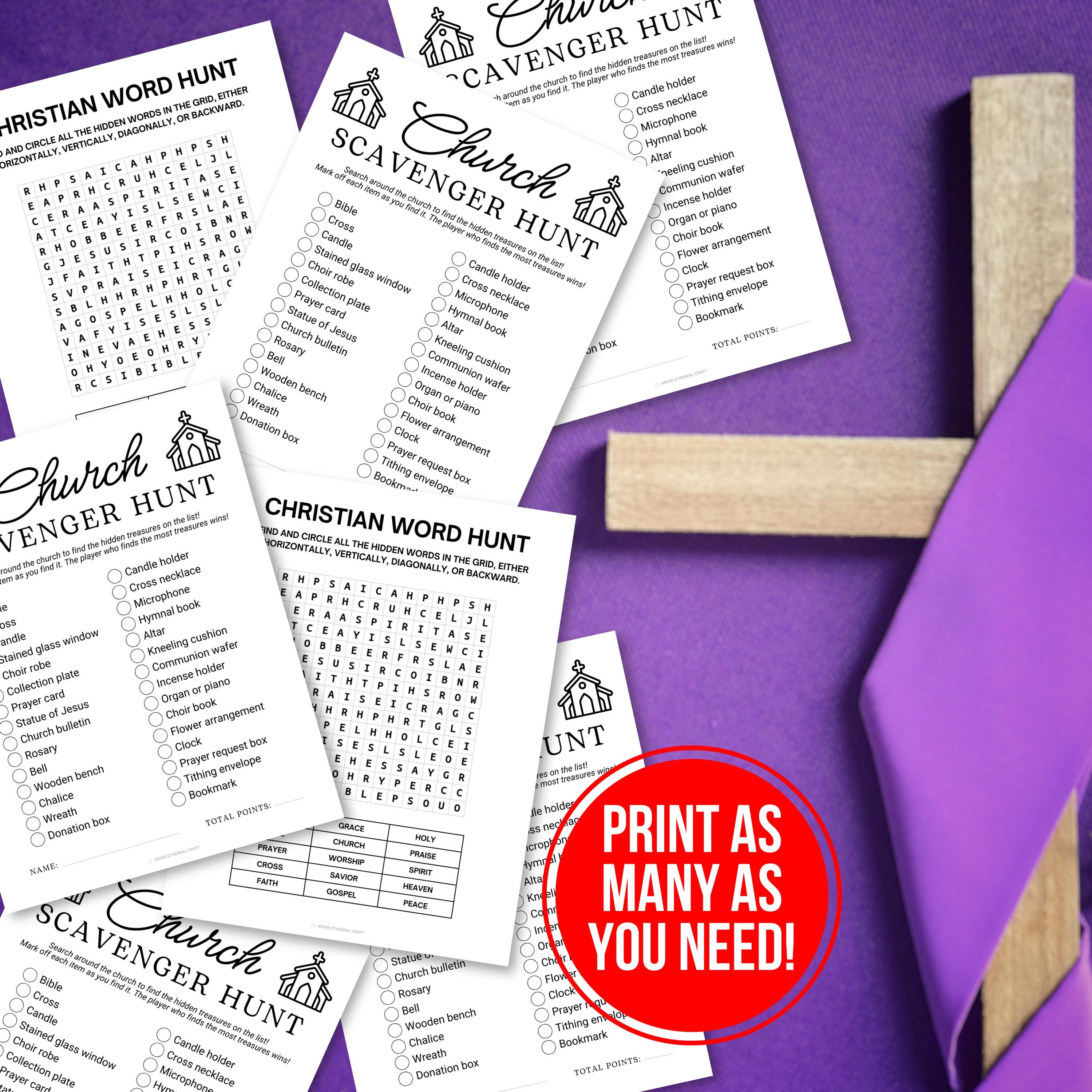 Church Scavenger Hunt, Bible Scavenger Hunt, Church Treasure Hunt ...
