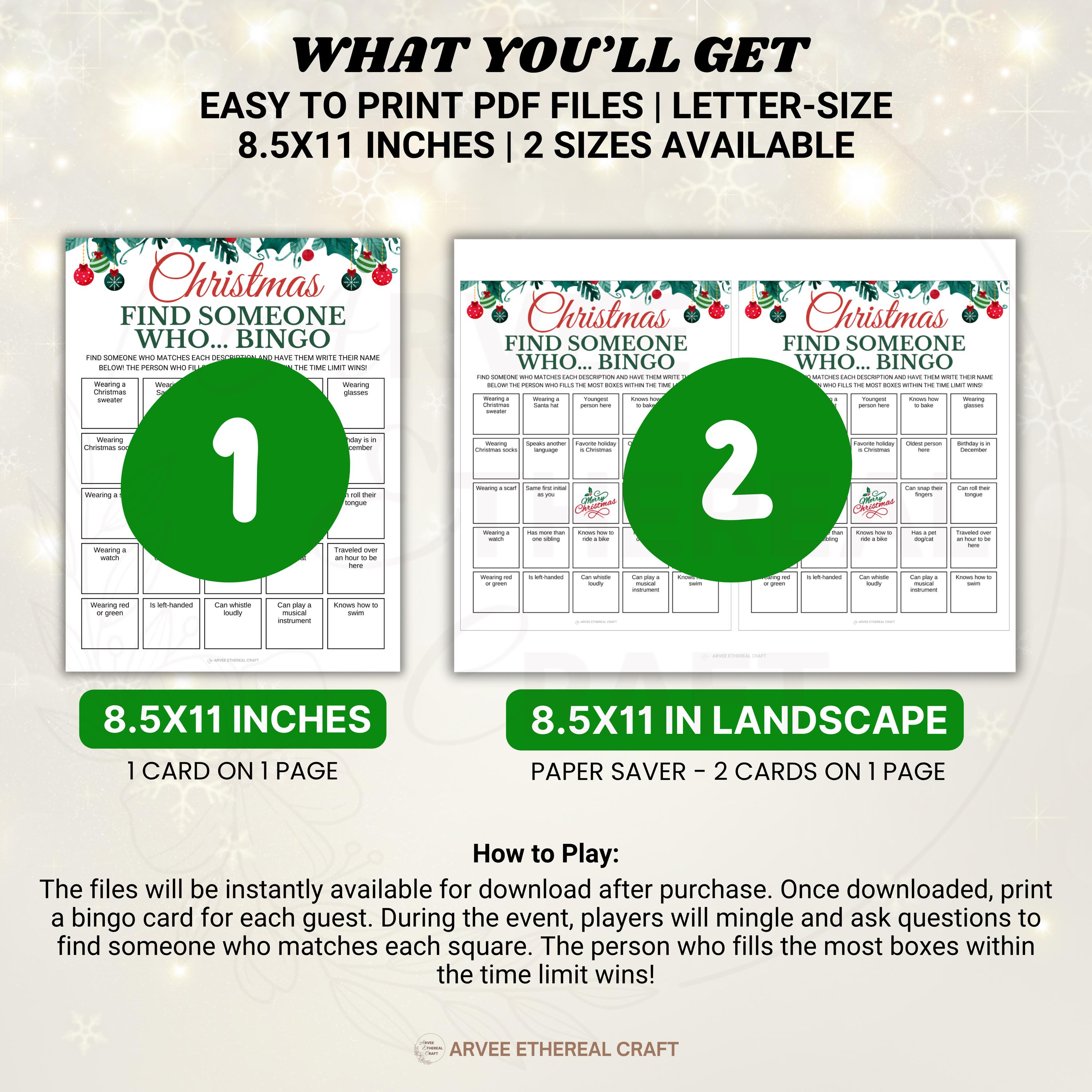 Christmas Find Someone Who Bingo, Printable Find the Guest Bingo, Get ...