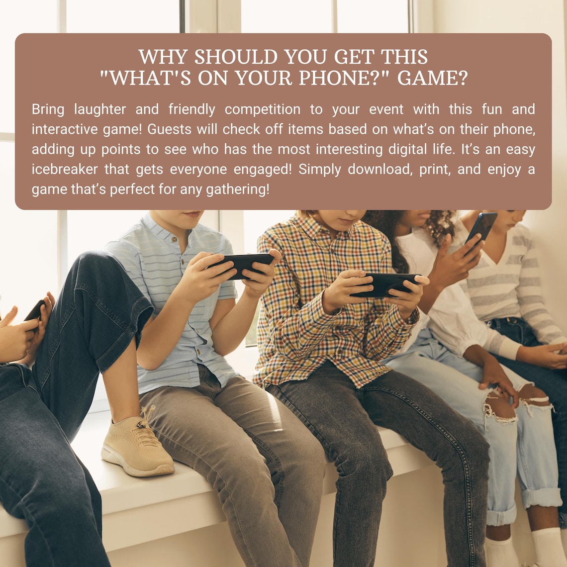 What’s on Your Phone Game, Printable Cell Phone Game, Family Reunion ...