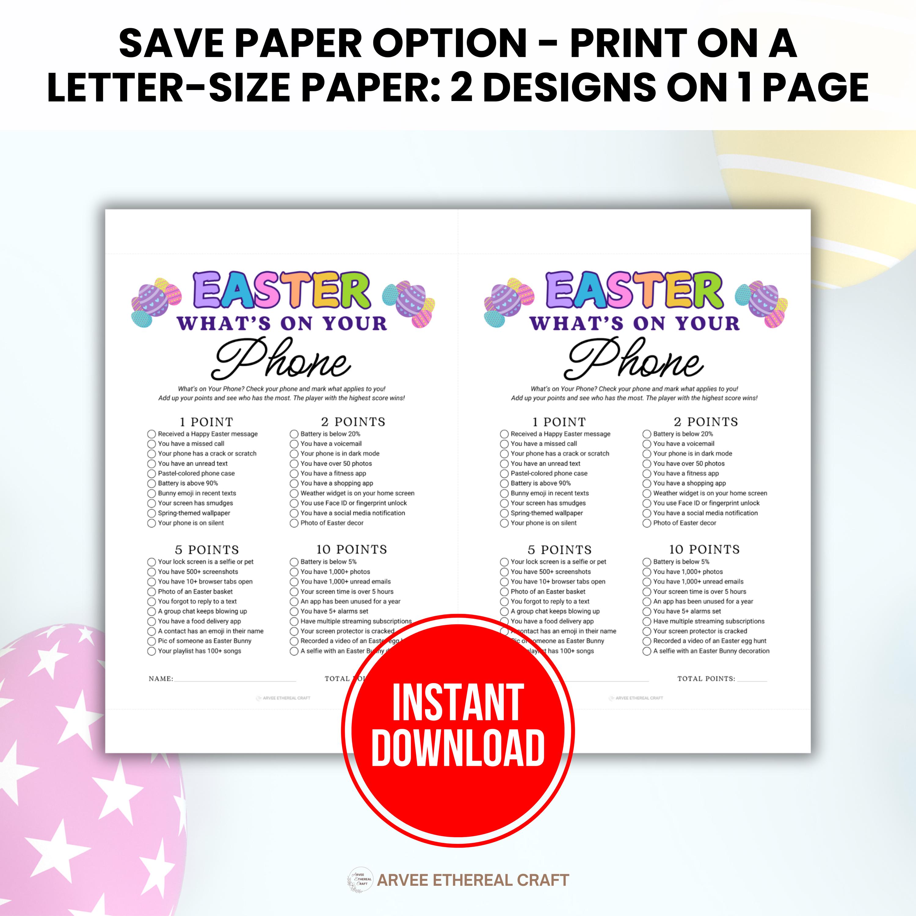 Easter What’s on Your Phone Game, Easter Activity, Printable Family ...