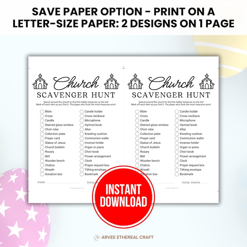 Church Scavenger Hunt, Bible Scavenger Hunt, Church Treasure Hunt ...