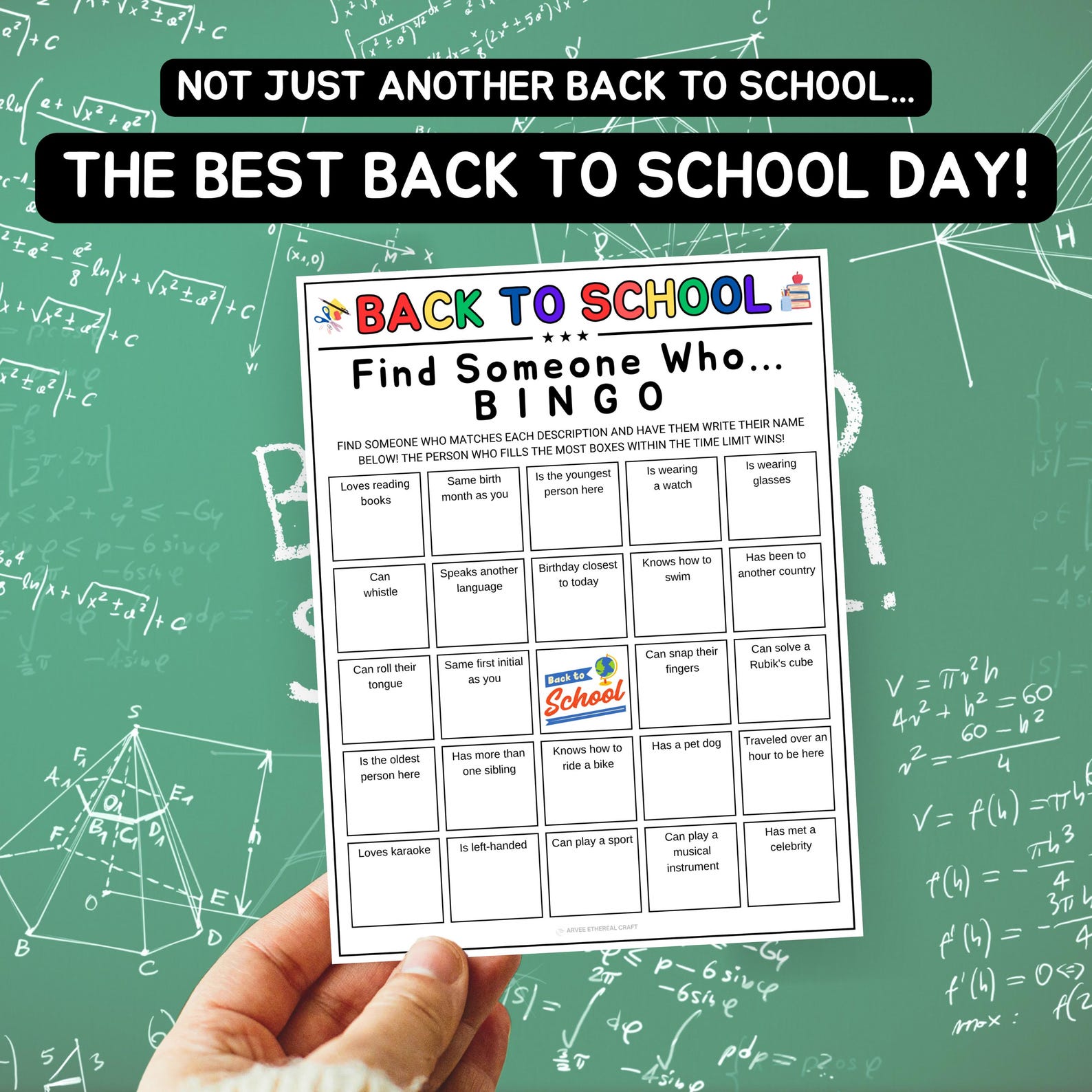 Back to School Find Someone Who Bingo, Printable Find the Guest Bingo ...