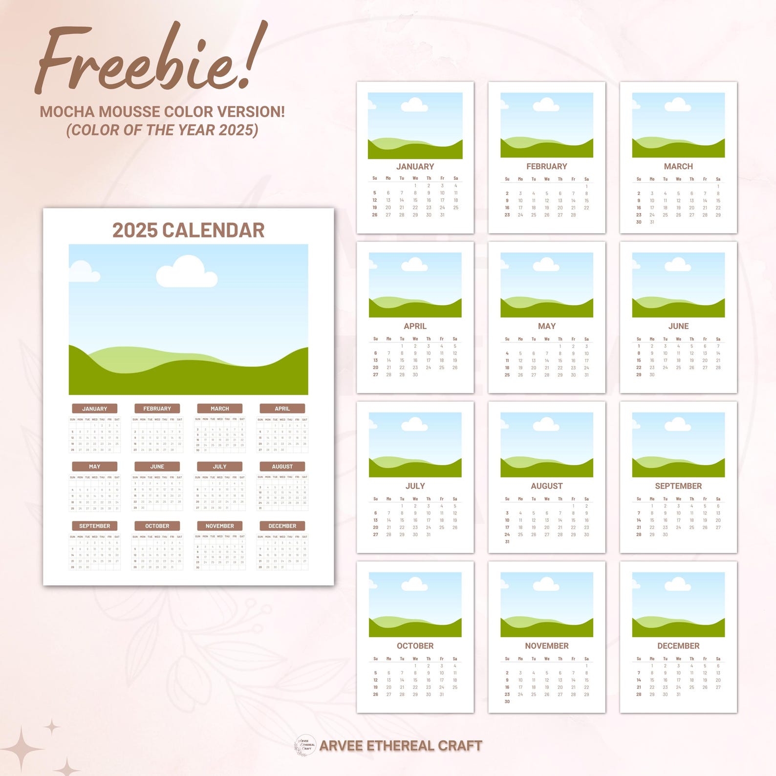 2025 Custom Photo Calendar Template, Personalized Calendar, Editable ...