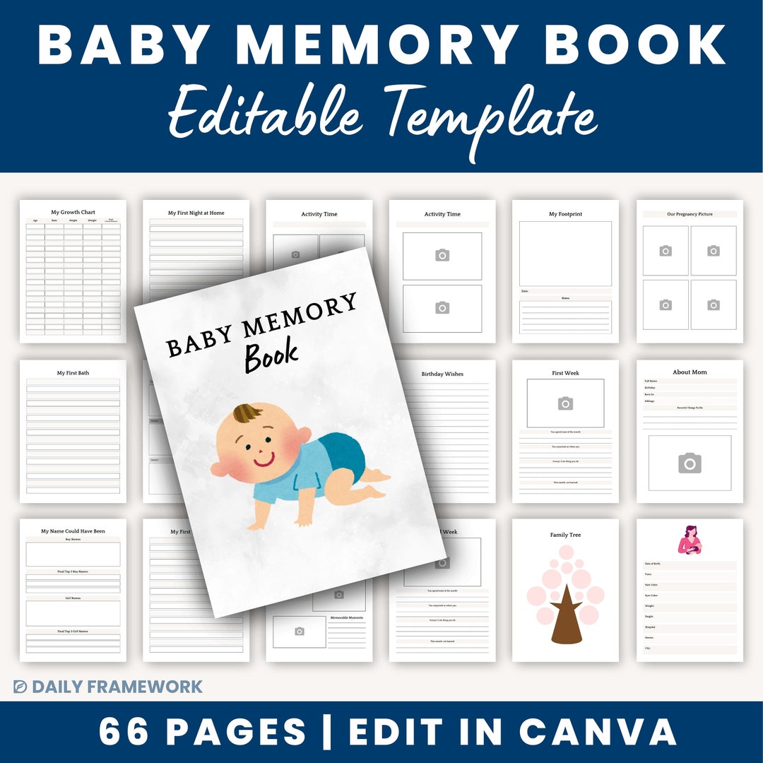 Baby Memory Book, Pregnancy Journal, Printable Growth Chart, Birth Plan ...