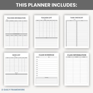 Printable Back to School Planner, Teacher Planner, Academic Planner ...