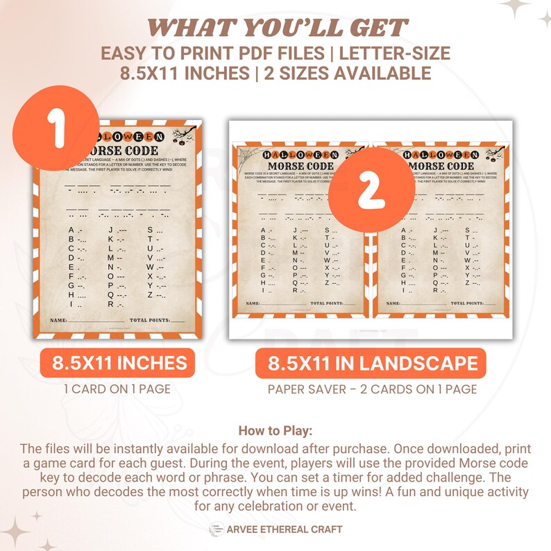 Halloween Morse Code Game, Printable Morse Code Secret Message, Decode ...