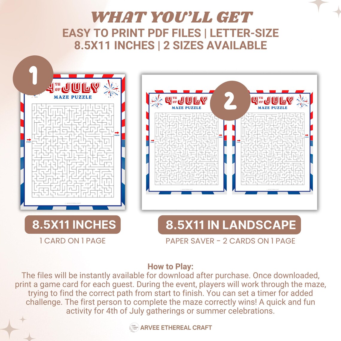 Maze Puzzle, 4th of July Printable Maze Game, Labyrinth Game ...