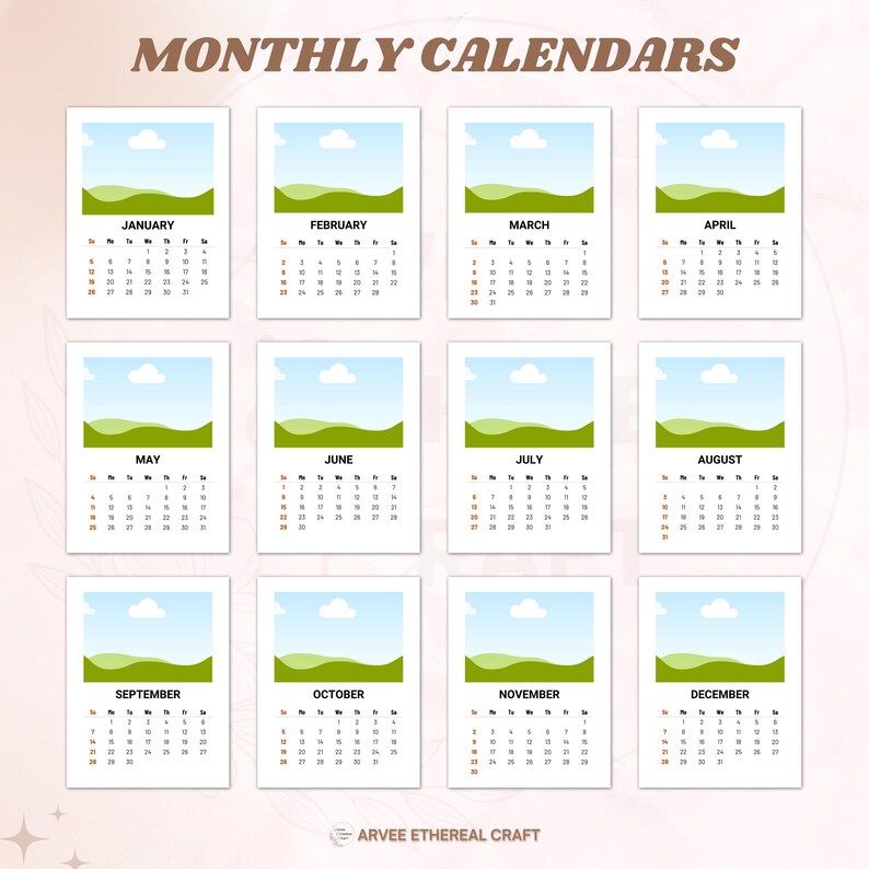 2025 Desk and Wall Calendar, Custom Photo Calendar Template ...