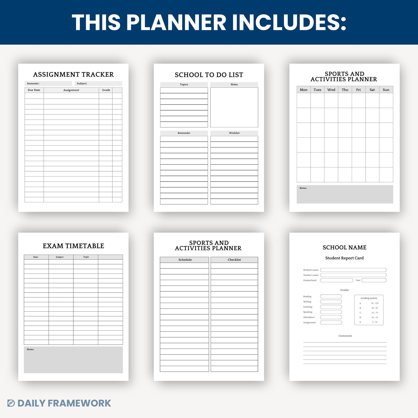 Printable Back to School Planner, Teacher Planner, Academic Planner ...
