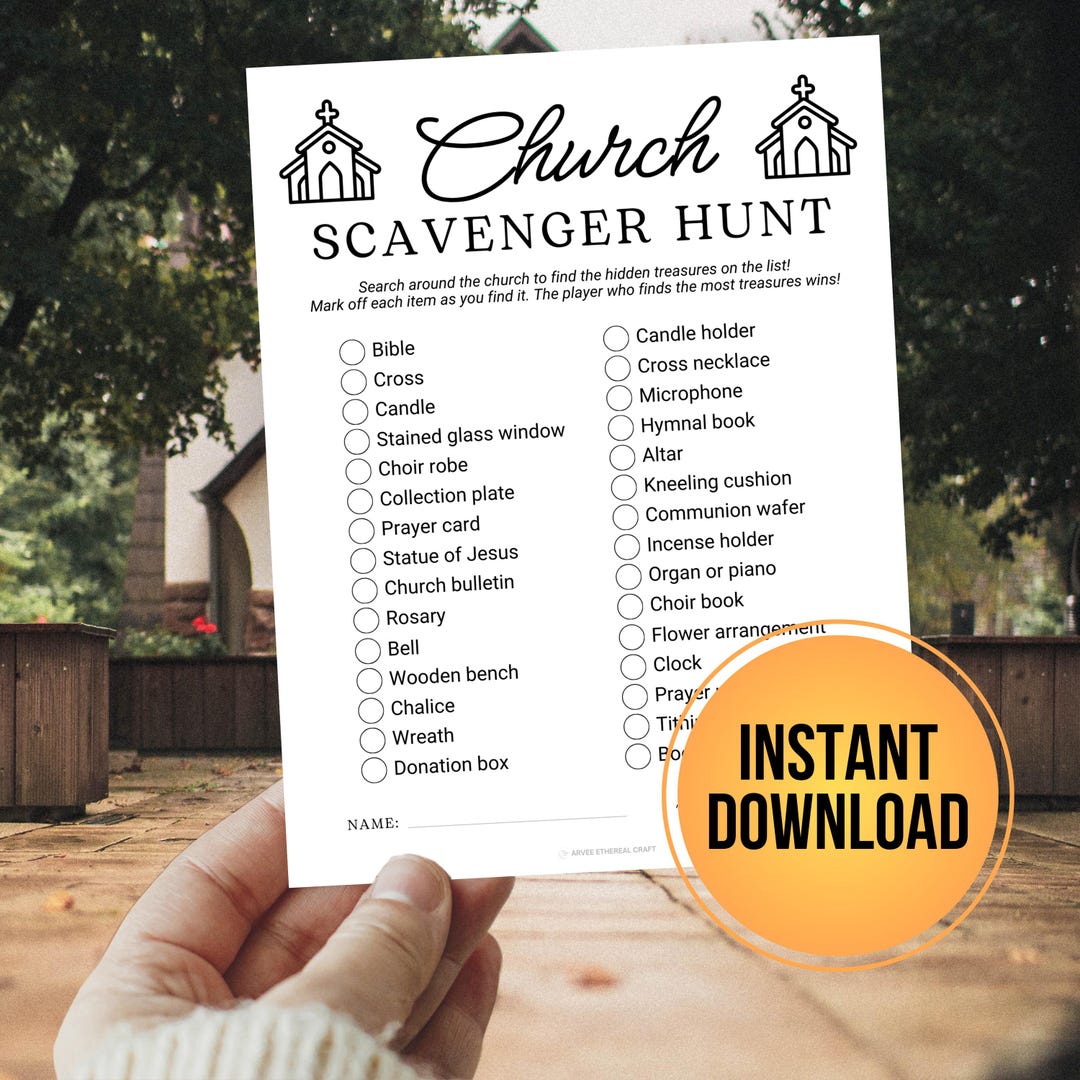 Church Scavenger Hunt, Bible Scavenger Hunt, Church Treasure Hunt ...