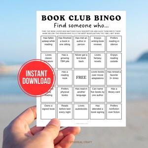 Book Club Games, Find the Guest Bingo, Find Someone Who Bingo, Book ...