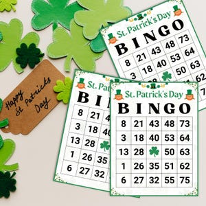 Bingo Cards Game St. Patrick's Day, Family Reunion Games, Printable ...