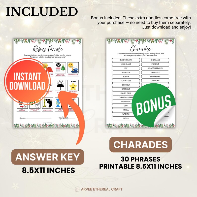 Christmas Rebus Game, Office Team Building Games, Printable Rebus ...