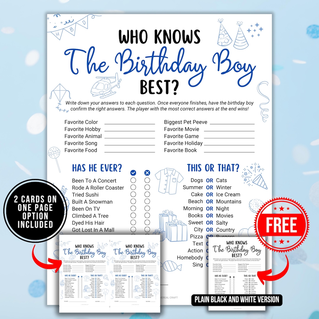 Who Knows the Birthday Boy Best, How Well Do You Know the Birthday Boy ...