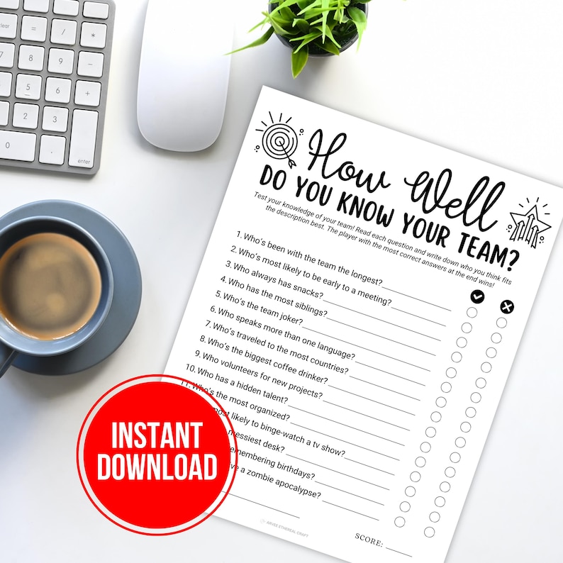 Office Team Building Games, Printable How Well Do You Know Your Team ...