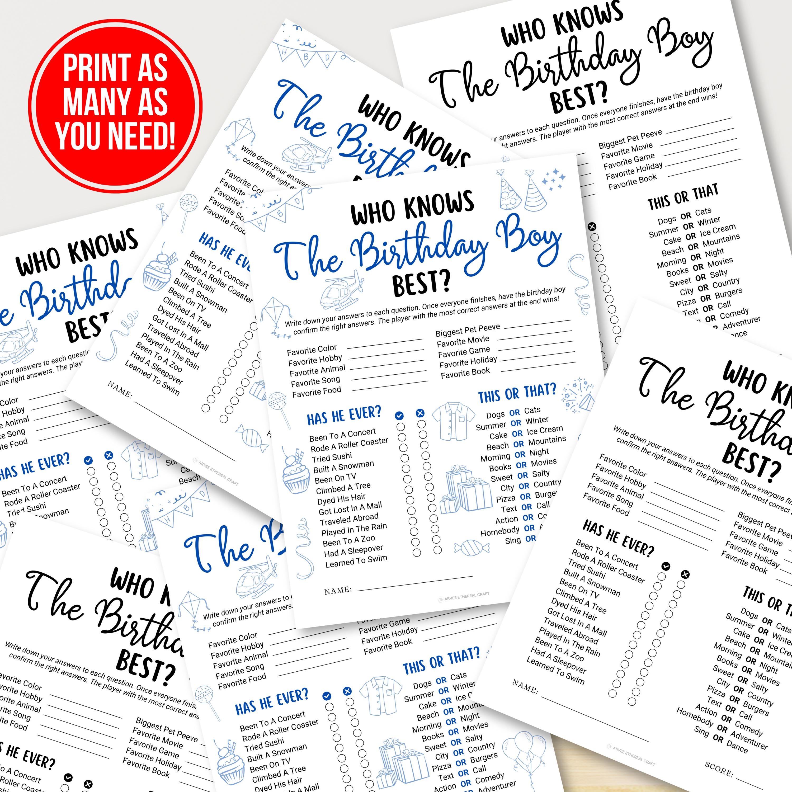 How Well Do You Know the Birthday Boy, Who Knows the Birthday Boy Best ...