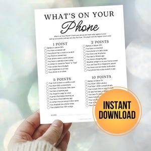 What’s on Your Phone Game, Printable Cell Phone Game, Family Reunion ...