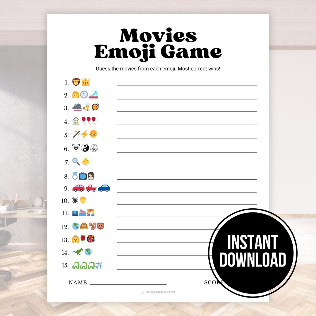 Office Party Games, Guess the Movies Emoji Game, Printable Movies Emoji ...