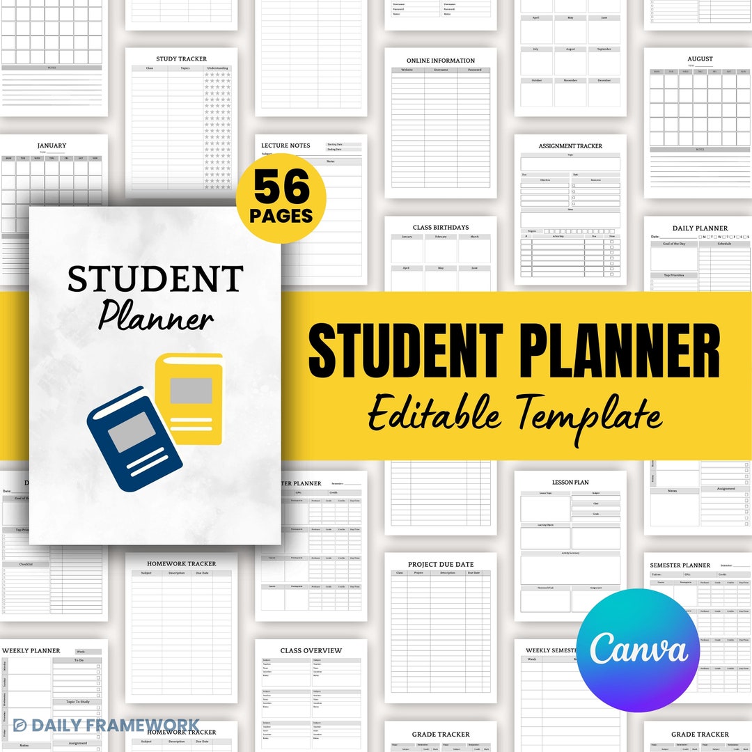 Student Planner, College Planner, Academic Planner, Project Management ...