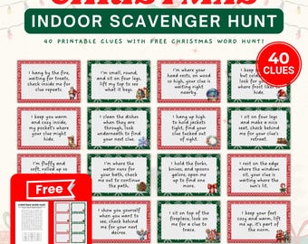 Christmas Scavenger Hunt, Indoor Christmas Treasure Hunt Kids, Family ...